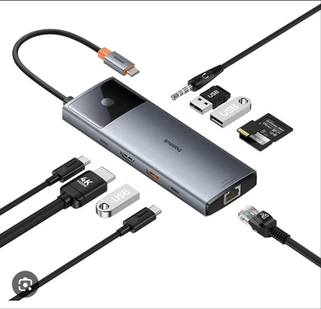 Док-станция Baseus Metal Gleam Series II 10-in1 USB Hub