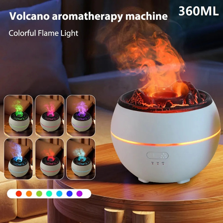 Ультразвуковой увлажнитель воздуха Flame Volcano, USB аромадиффузор,