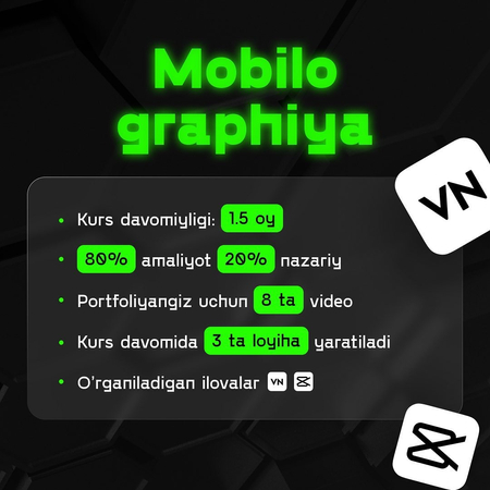 IT o'quv kurslari web dasturlash, SMM, mobilografiya, grafik dizayn