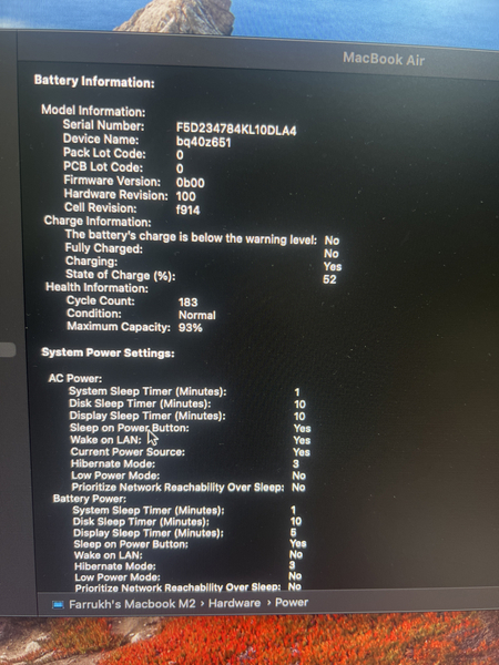 Macbook air m2 8gb 256