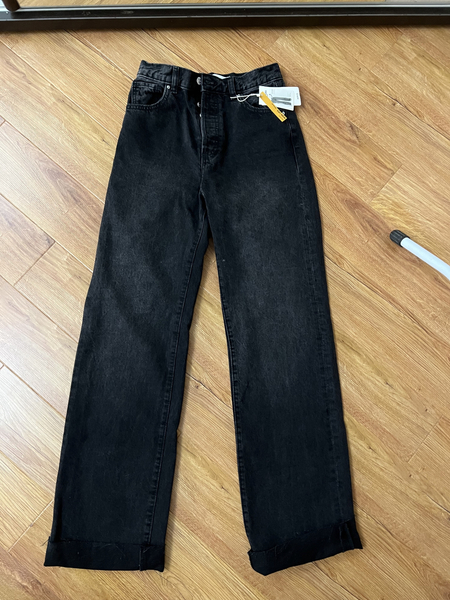 Новые джинсы манго черного цвета.Wide leg.