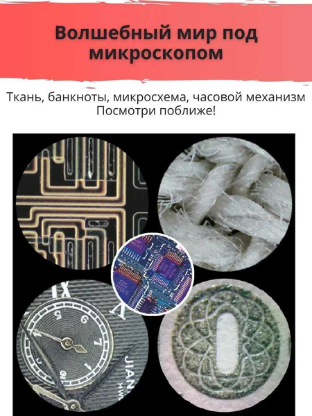 Карманный портативный школьный детский микроскоп