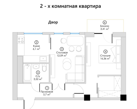 Акция продажа рынок Рысовой. Квартира 2/14/17 Новостройки. 19300 $