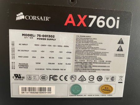 CORSAIR AX760 760w  holati ideal