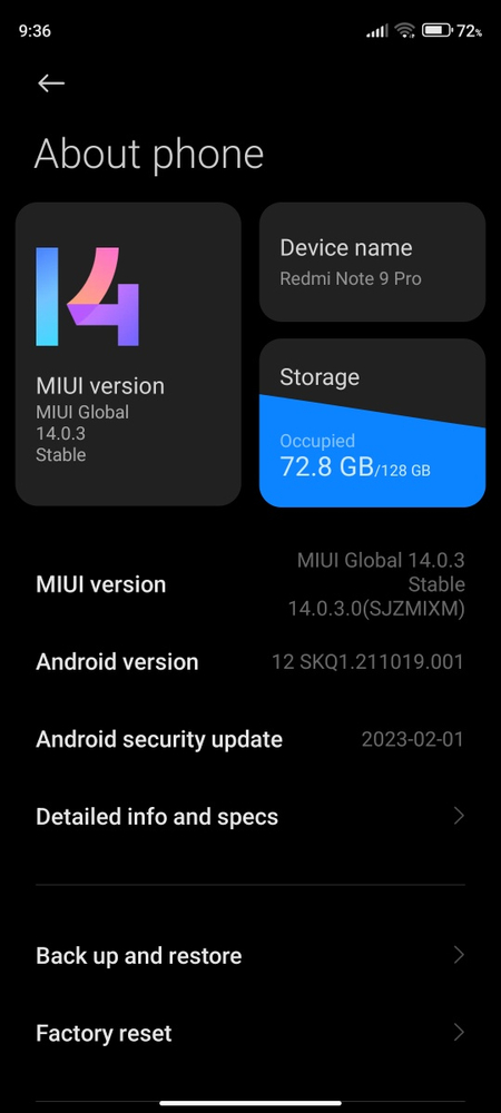 Xiaomi Redmi not 9 pro 6/128