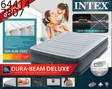 Кроват надувная двуспальная со встроенным насосом 220B 152x203x46 cm