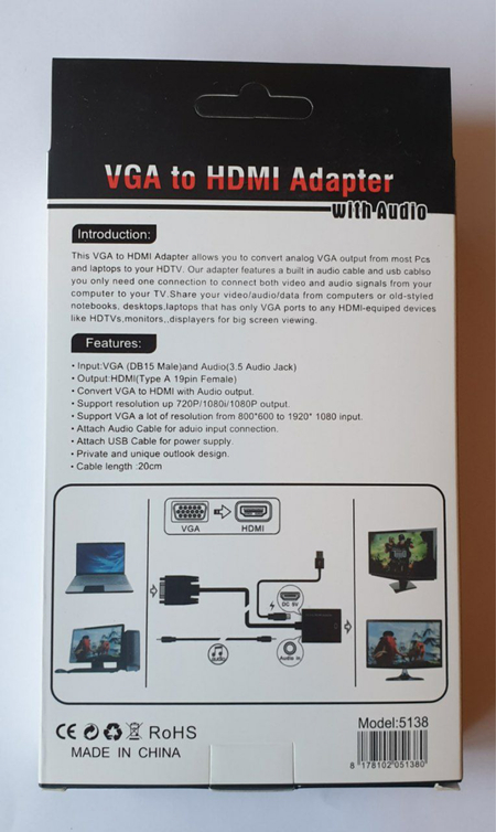 VGA to HDMI переходник