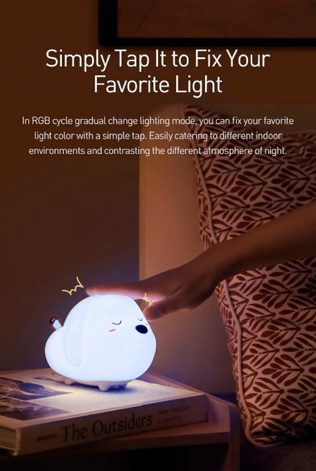 Ночной светильник Baseus Cute Series Silicone Night Light белый