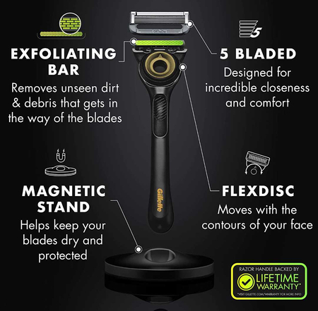 Бритва Gillette Razor. 4 в 1. with Exfoliating Bar Gold Edition.США
