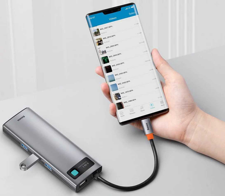 Концентратор Baseus USB C 8in1 PD 4K HDMI для MacBook iMac Адаптер хаб