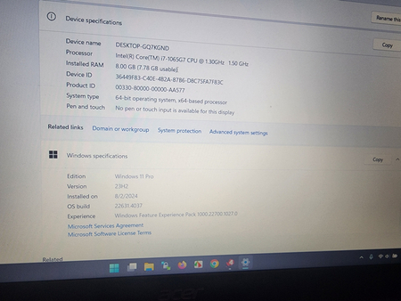 Acer aspire A315