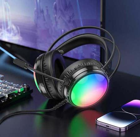 Borofone BO108 RGB подсветка игровые наушники с микрофоном