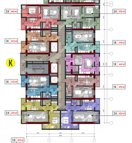 44 - 105 м² Жк Венеция Минор 1300