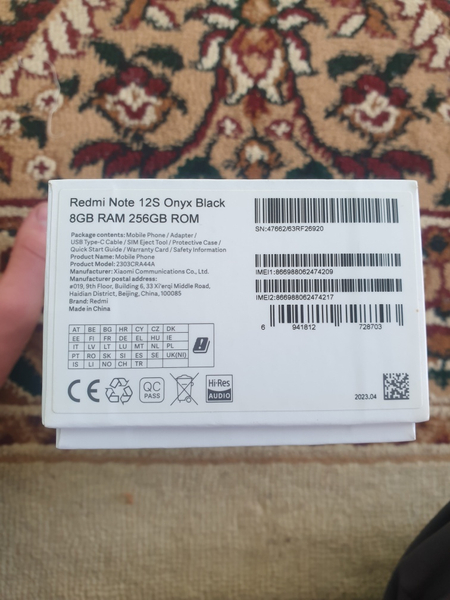Redmi note 12 s idial karobka dokument telni xechqana aybi yuq umuman