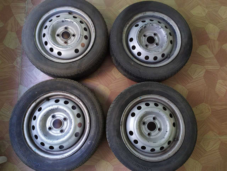 Диски R14 с шинами 185/60/14R состояние б/у 4шт. (нексия)