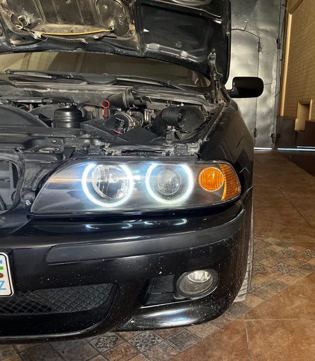 Ангельские глазки диодные на бмв е39, е53, белый свет, bmw e39