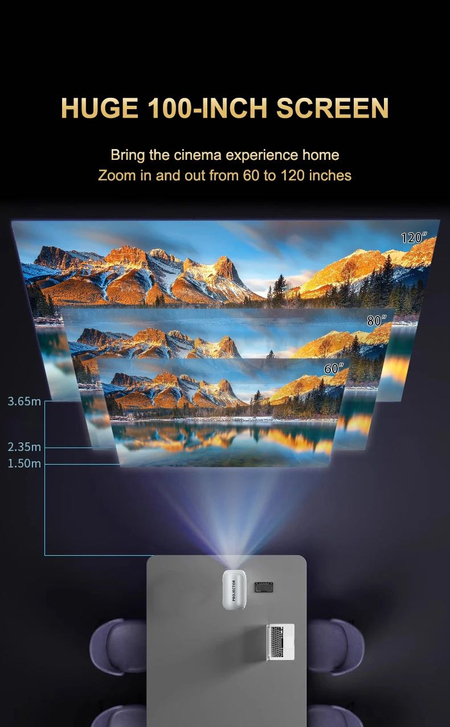 Portable Smart projector TS-6 разрешением 1080 pixels высокой четкости