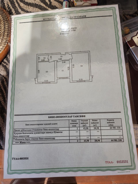 Продается 2/ 2/4 50м2 Паркентский ул.Туртарык