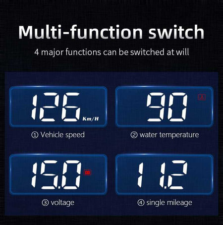 HUD OBD2 проектор на лобовое c датчиком температуры охлаждения / M3