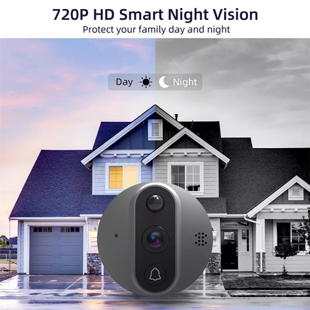 Видеоглазок WiFi R9 с выходом к интернет, WiFi Smart Doorball peephole