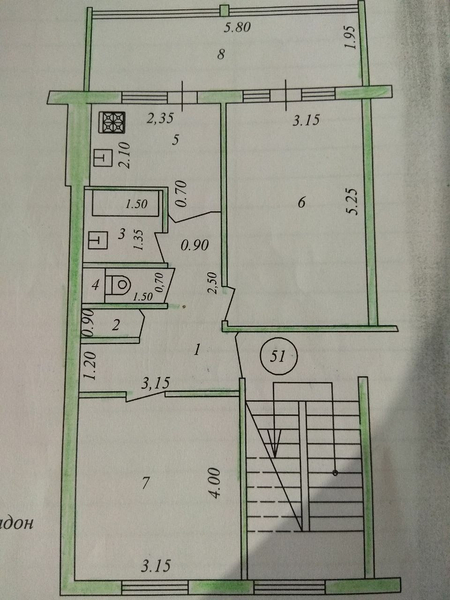 Юнусабад 11 квартал Ипотека 2/3/4 (58²) 2*6 балкон продаётся квартира
