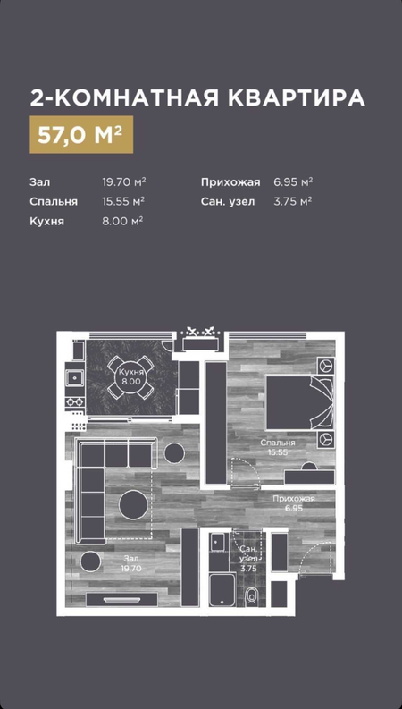Апартамент Центр 58 м2 ж-к Prestige Gardens 2/11/14 на Шота Руставели