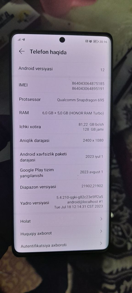 HONOR X9A Xolati zo'r yangi holatda