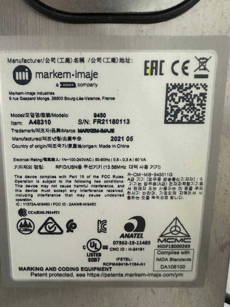 Каплеструйный принтер Markem imaje 9450