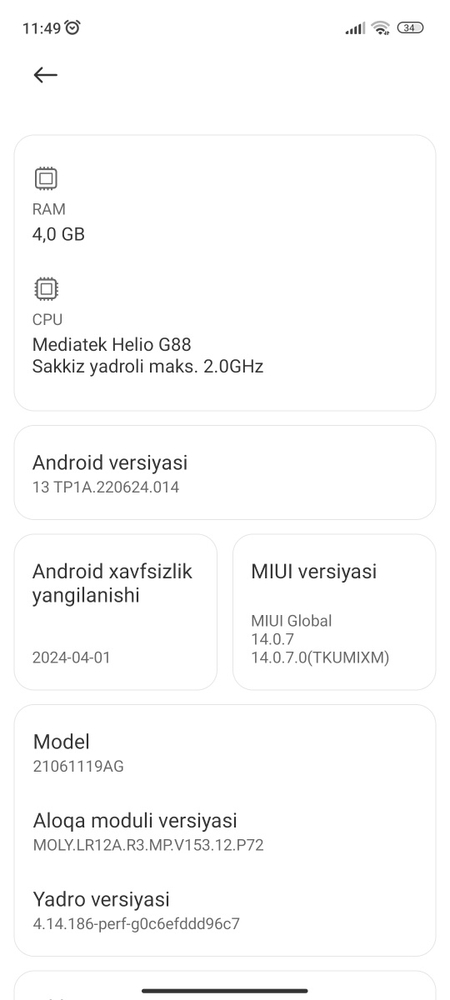 Redmi 10 sotiladi qirilgan joyi yoq hamma narsasini oʻchirib yangidek