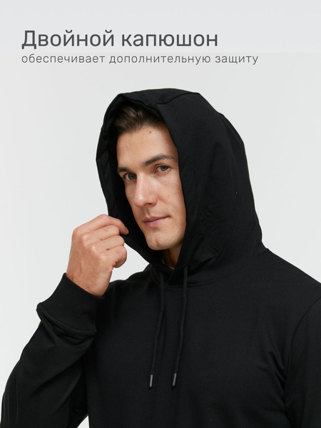 Худи без начёса с принтом и без