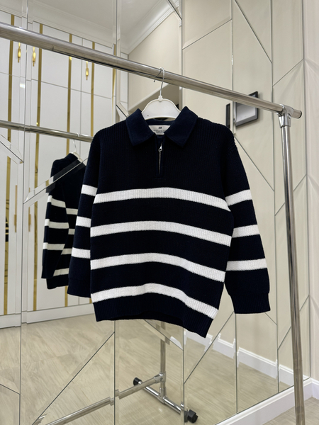 Детский вязаный джемпер поло с молнией H&M Англия 2-4г унисекс