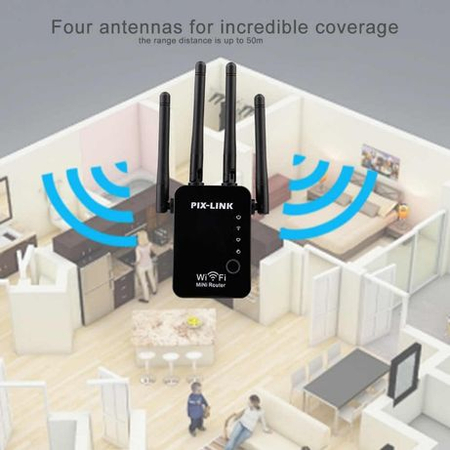 Wifi репитер усилитель повторитель с 4 антеннами Pix link