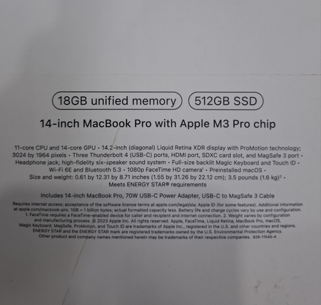 Macbook pro M3 pro 18/512 99%