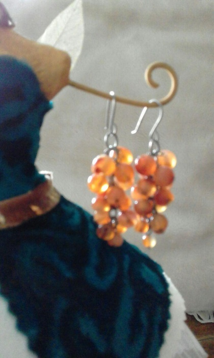 Сережки женские из сердолика 