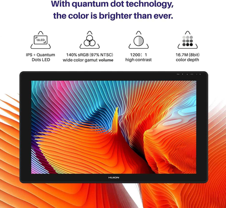Графический планшет с Экраном Huion Kamvas 24 Plus 140% sRGB QLED