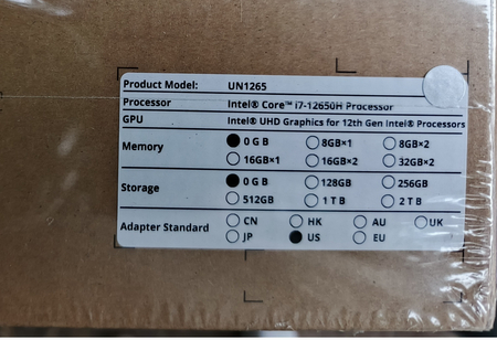 Мини ПК Minisforum UN1265 i7-12gen Barebone mini PC без SSD ram NEW