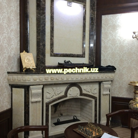 Кладка барбекю, камина, очагов. Облицовываем мрамором камин.