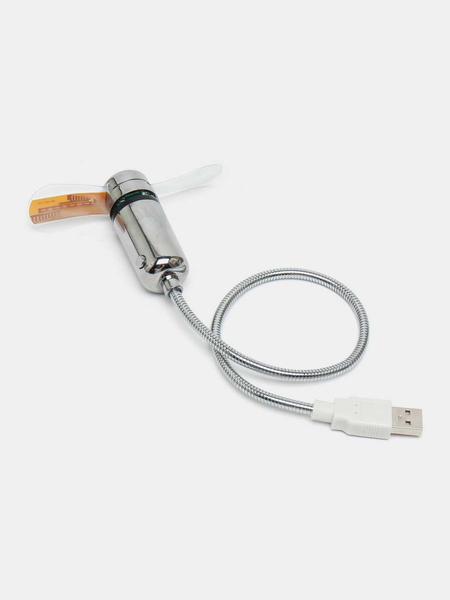 Голографический мини вентилятор с USB-часами и датчиком температуры