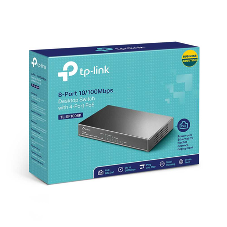 Коммутатор РоЕ 10/100 Мбит/с TP-LINK TL-SF1008P 8-портовый (Switch)