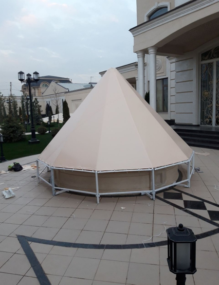 Baner tent va maskitni setkalar ustanofka qilamiz basseyn yopamiz