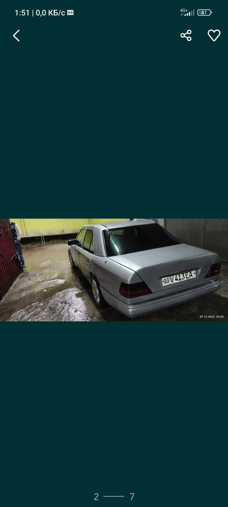 W124 E230  m102 2,3l  1989yil xolati yaxshi