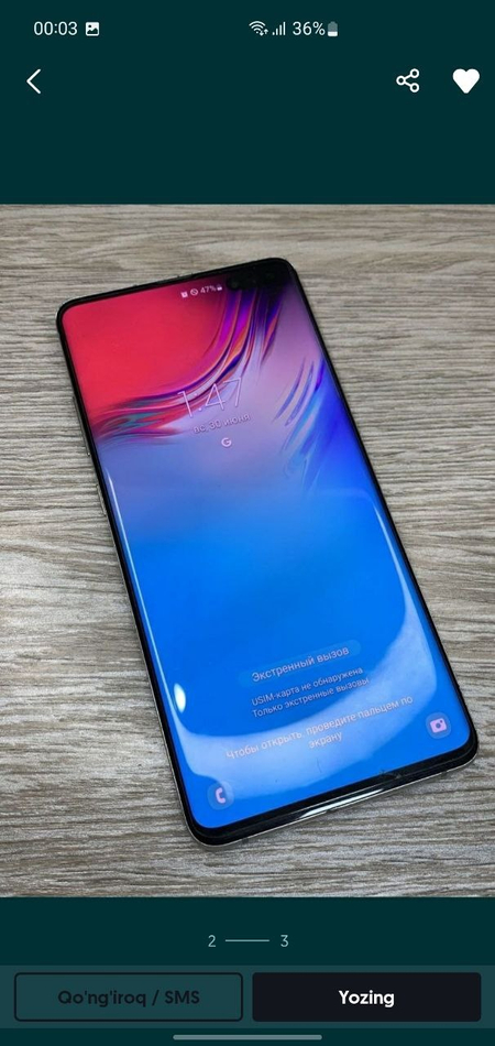 Salom samsung S10 5G sotiladi