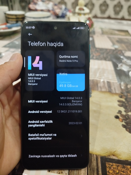 Redmi not 9 pro Aybi orqasi singan boshqa aybi yo