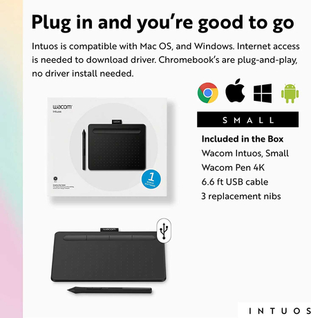 Графический планшет Wacom Intuos Small Graphics Drawing Tablet