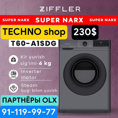 ZIFFLER 6 kg inventor/kir yuvish mashinasi/автомат стиральная машина/