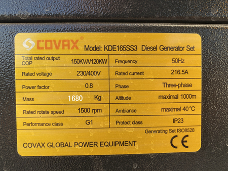 COVAX 120 kw dizelniy
