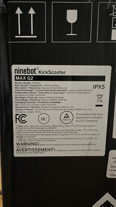 Ninebot Max G2 elektronik samakat