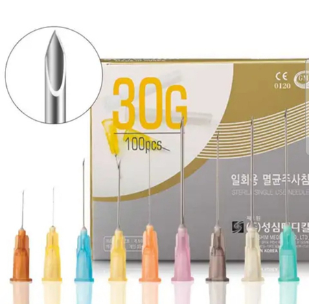 Мезоиглы и пробирки для косметологов  30G, 32G, 33G
