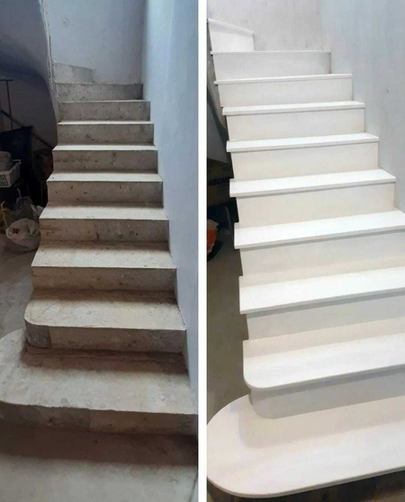 Лестница и Ступени из кварца и акрила