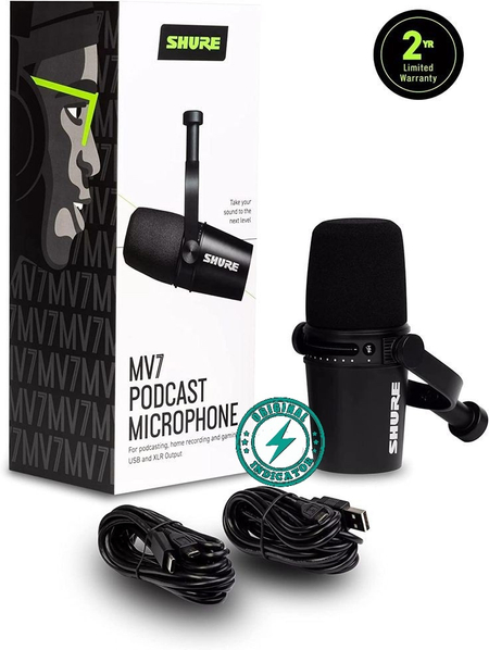 SHURE MV7 XLR - Микрофон для подкастов и интервью, профессиональный

$